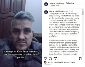 90 Day Fiancé Star Wayne Cornish Slams Fans For Attacking Holly Weeks ...