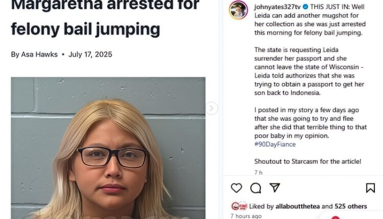 Leida arrested for bail jumping - Starcasm via John Yates - Instagram ...